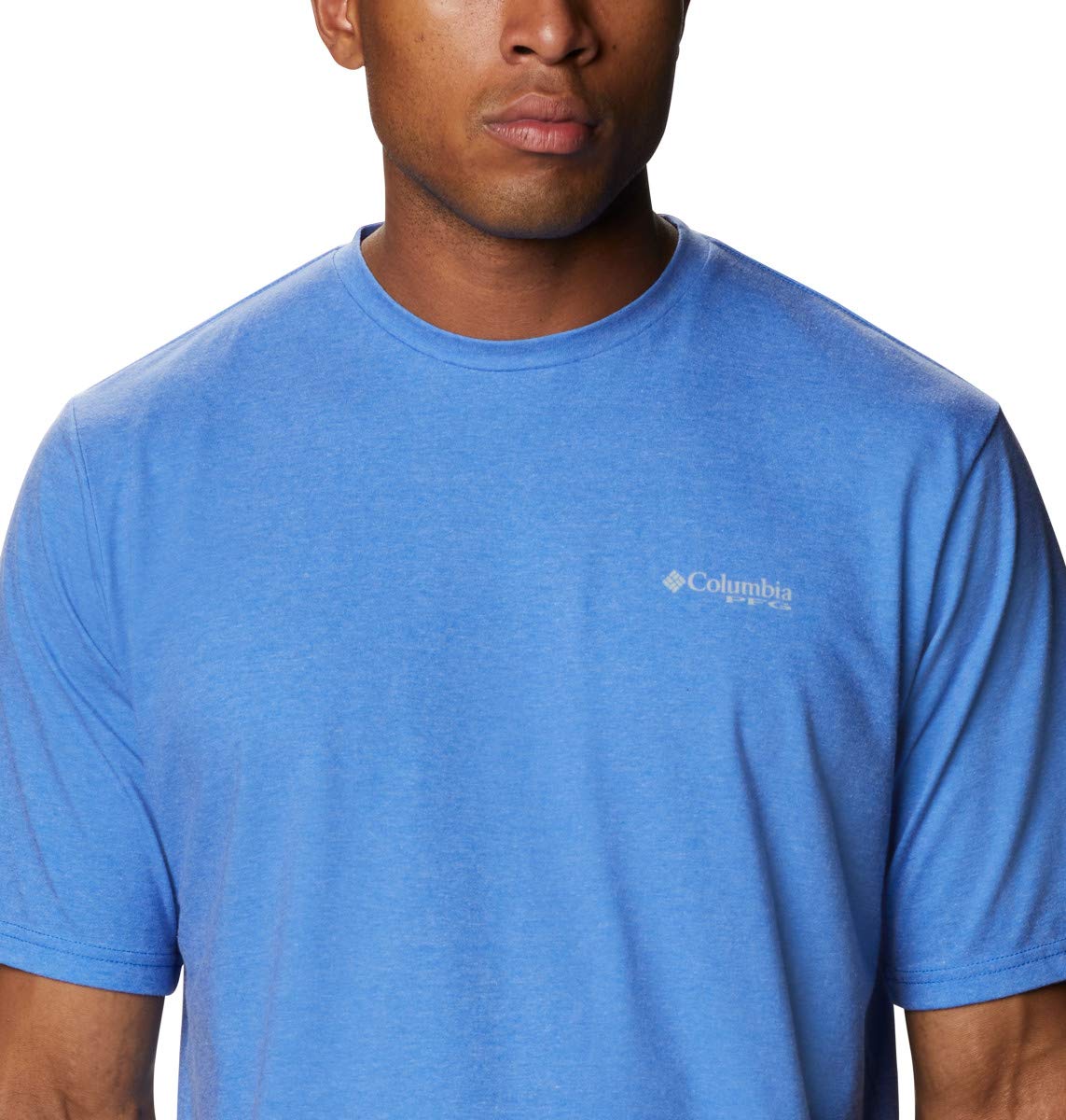 Columbia Men's PFG Carey Chen Graphic Short Sleeve, Vivid Blue/Offshore Slam, Small