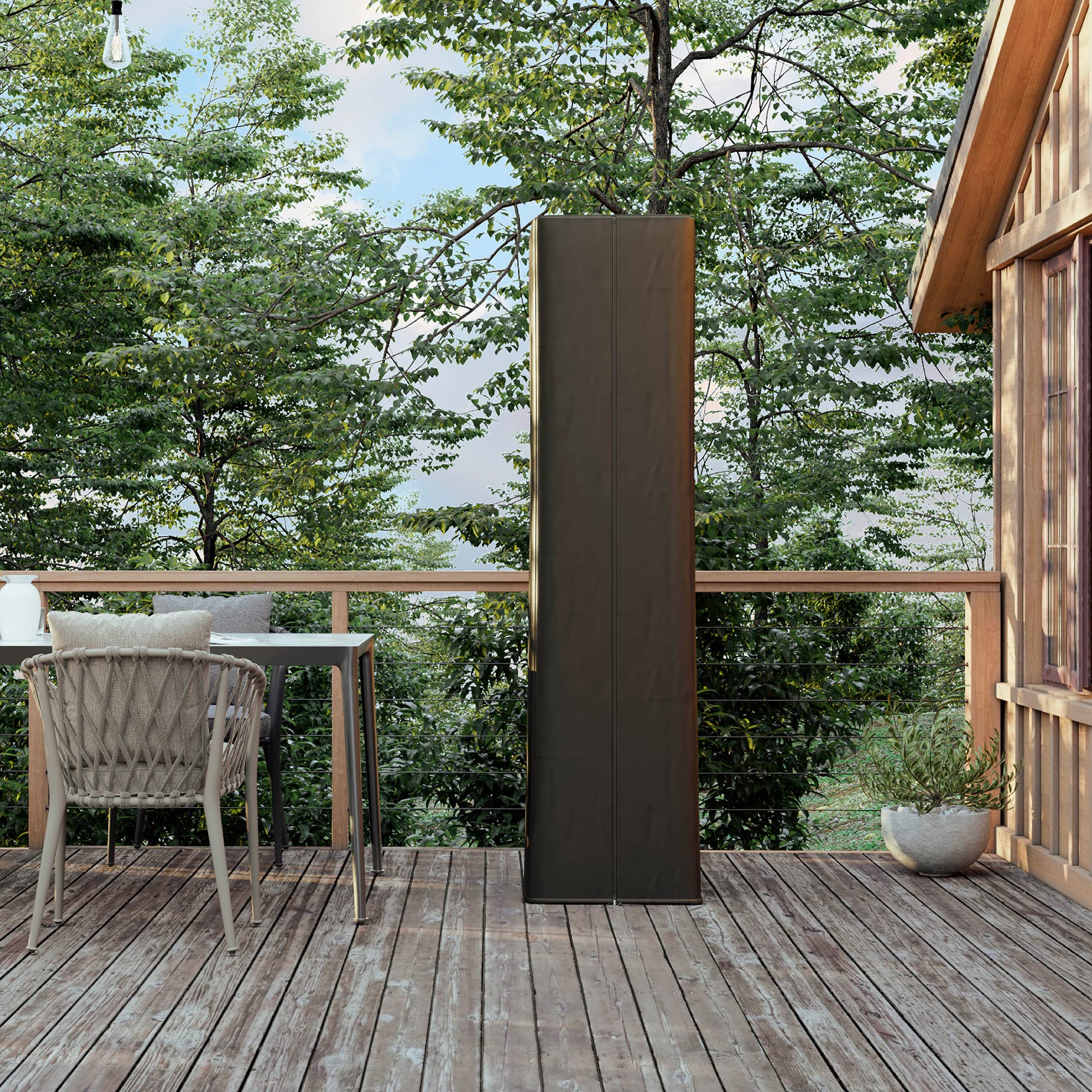 EAST OAK Pyramid Patio Heater Covers with 300D Oxford Fabric, Zipper, Storage Bag, Waterproof, Dustproof, Wind, Sunlight, Snow-Resistant, 91'' Height x 18.5" Top x 20.87" Base Black