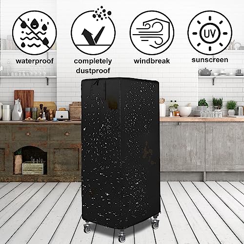 tiscover Bakery Rack Cover With Zipper, 20tier Sheet Pan Rack/Bun Pan Rack Cover With Vents, Bread Rack Cover ,23"X28"X64" Bakery Single Rack Covers Waterproof and Dustproof,Black