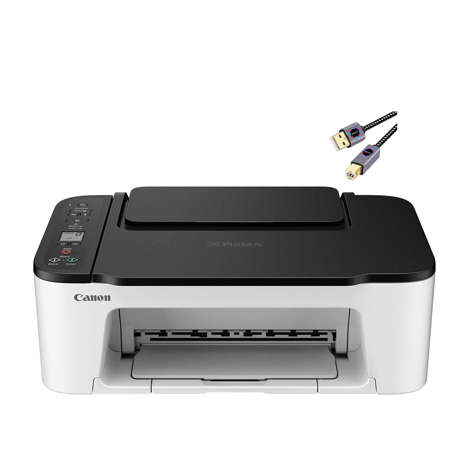 Canon PIXMA 3522 Series Color Inkjet All-in-One Printer | Print Copy Scan | Wireless | Mobile Printing | 1.5" Segment LCD Display | 50 Sheets Paper Tray | 4800 x 1200 dpi | Black + Printer Cable