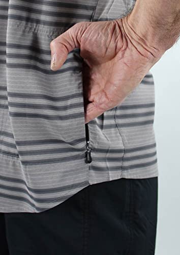 Club Ride Men's Vibe Shirt - Stylish, Comfortable, and Versatile Men's Cycling Shirt for Maximum Performance - Dark Grey Stripe - Large