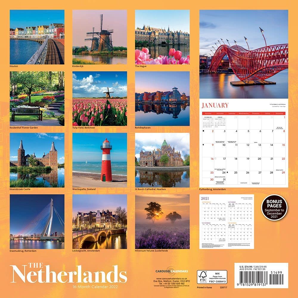Carousel Calendars, Netherlands 2022 Wall Calendar