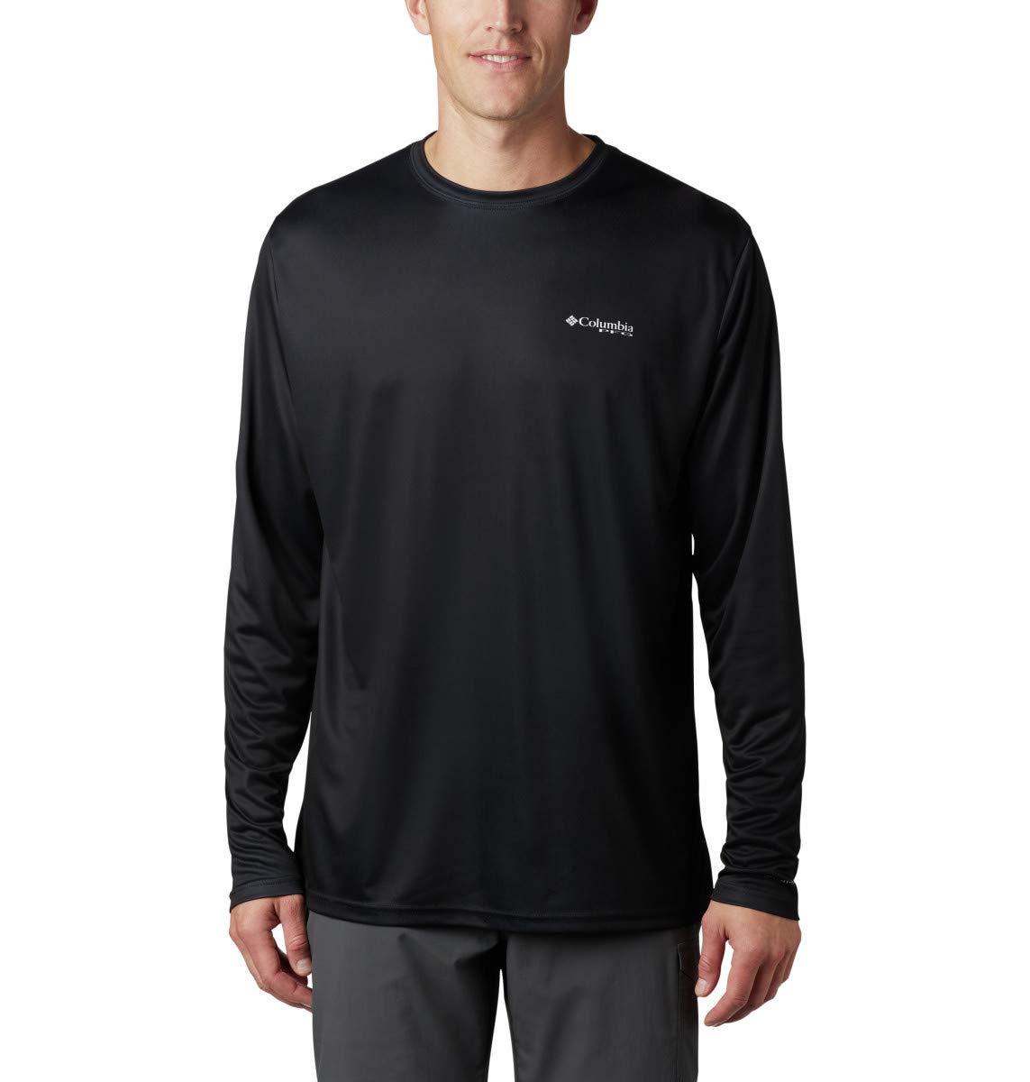 Columbia Men's Standard Terminal Tackle PFG Fish Flag LS, Black/Graphite, Medium