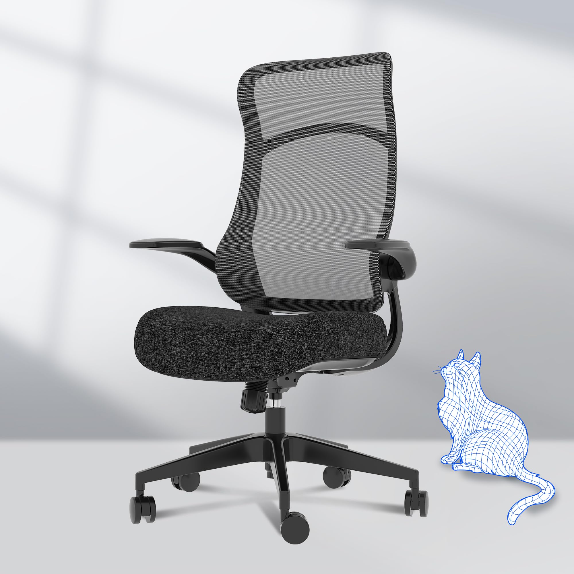 FLEXISPOT Comfy Office Chair for Heavy People, Big and Tall Office Chair, 500LBS Heavy Duty Computer Chair, Executive Home Office Desk Chairs with Wide Thick Seat Adjustable Armrest OC1 Black