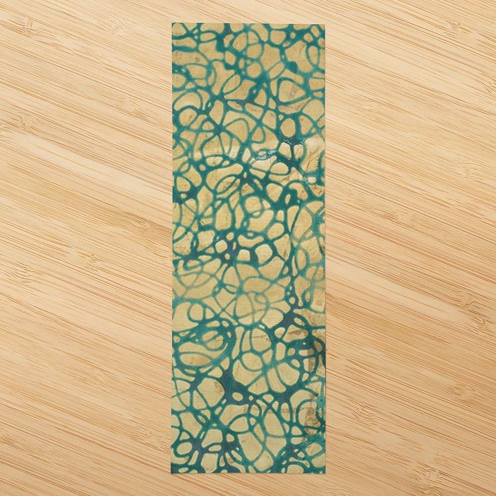 CANVAS ON DEMAND Yoga and Pilates Non-Slip Fitness Mat with Carrying Strap (Jeweled Panel in Gold) 24"x70"