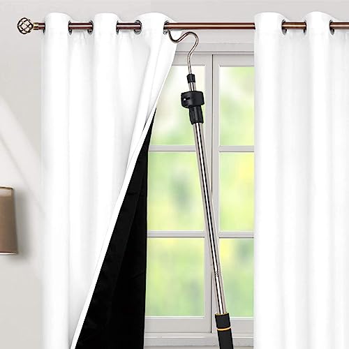Greeily 2 Pcs Clothing Hook Poles Telescopic Adjustment it is Light and can Extend from 35" to 65" with 4.7 "Hook and Sponge Handle.