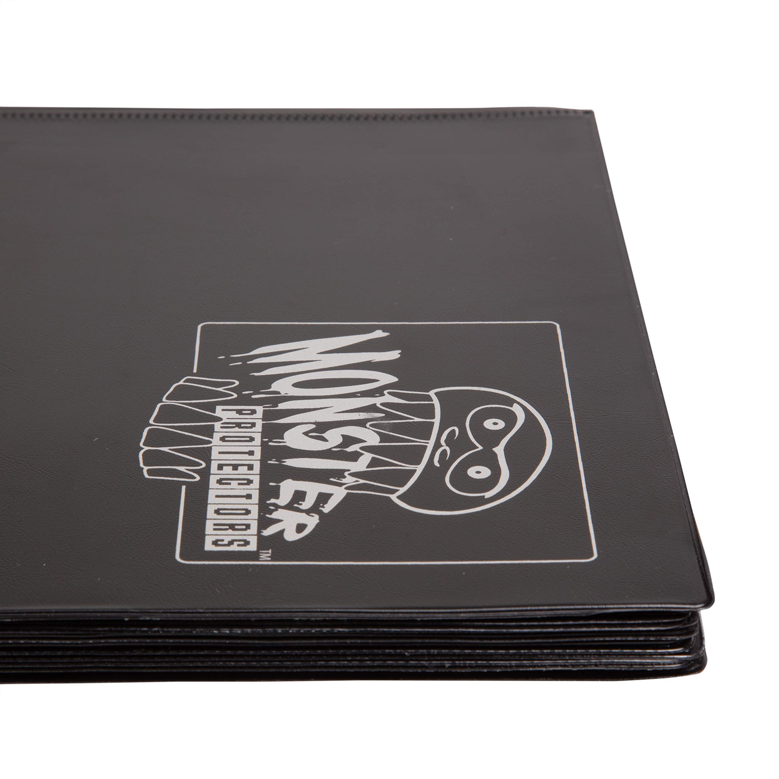 Monster Protectors 9-Pocket Matte Black Trading Card Album with Anti-Theft Padded Pages - Holds 360 Cards