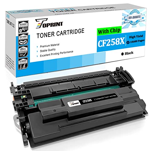 TOPRINT【with Chip Compatible Toner Cartridge 58X CF258X(58A CF258A) High Capacity 10000 Pages for HP M304a M404dw M404dn M404n M428dw M428fdw M428fdn M428m M406dn M430f M304 M404 M428 M406 M430