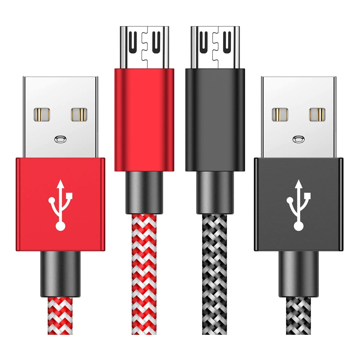 Charger Cable for PS4 Controller โ 2 Pack 10FT Nylon Braided Micro USB 2.0 Charge and Play Data Sync Charging Cord for Playstation 4, dualshock 4, Xbox One S/X Controller, Samsung, Android Phones