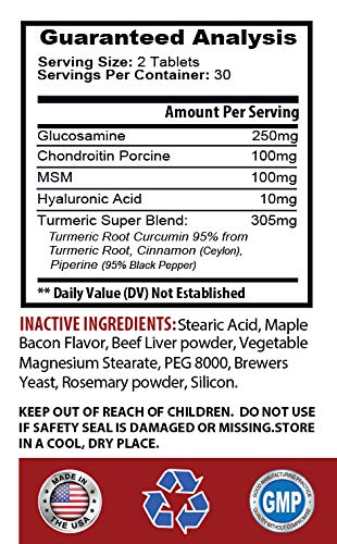 I LOVE MY PETS LLC Dog Joint Supplement with tumeric - Joint Health for Dogs - with Turmeric - MSM - Premium - msm for Dogs Joint Support - 120 Treats (2 Bottles)