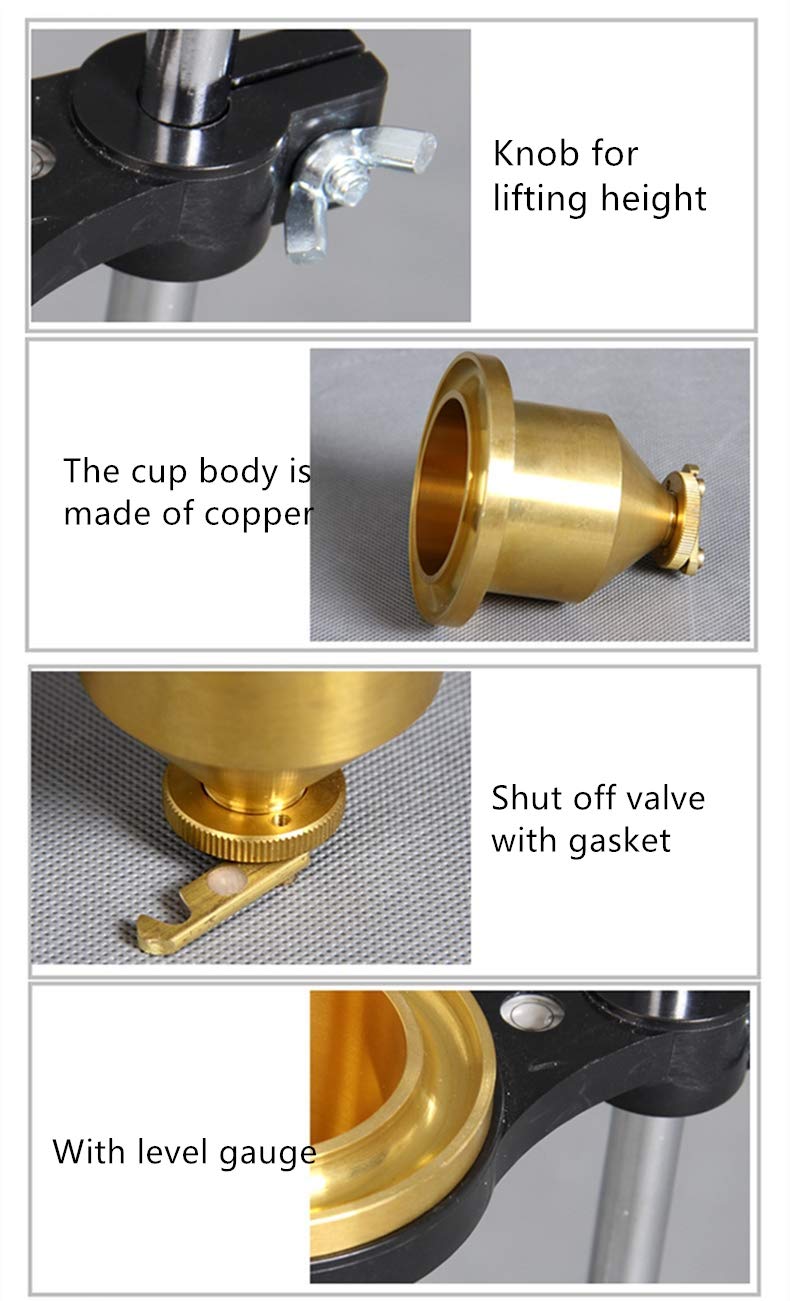 GLTL Paint-4 Liquid Viscosity Test Tool w/Viscometer Flow Cup Viscometer Cup 4# Flow Viscosity Cup Liquid Flow Meter Liquid Viscosity Tester with Base
