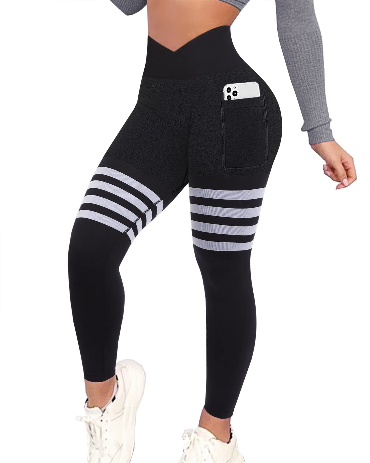 DEICAEVO Scrunch Butt Leggings for Women Butt Lifting with Pockets Seamless High Waist Workout Tummy Control Gym Yoga Pants