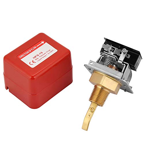 Flow Switch,Boxwizard Flow Switches 1/2 Water/Paddle Flow Switch Thread Connection Spdt Contacts Red(Partial Stainless Steel Type) Water Flow Switch