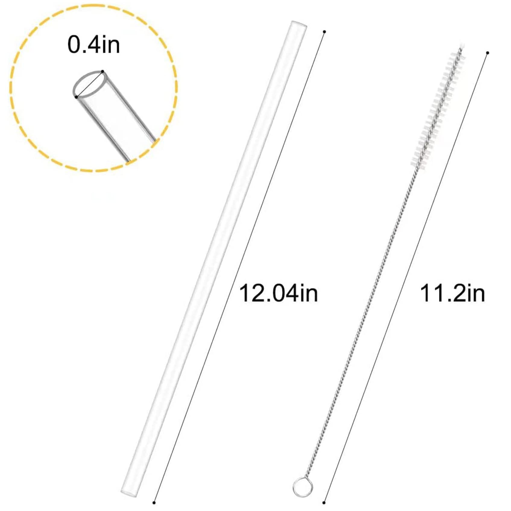 Finduat 6 Pack Replacement Straw Compatible for Stanley 40 oz 30 oz Cup Tumbler, Reusable Straws with Cleaning Brush for Stanley Adventure Travel Tumbler, Plastic Clear Straw for Stanley Accessories