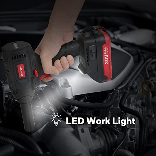 Eastvolt 20V Cordless Impact Wrench, 250Ft-lbs High Torque Brushless Wrench Kit 2600 RPM, Battery Impact Driver with Fast Charger, LED Light, 4 Sockets, Belt Clip and Storage Box