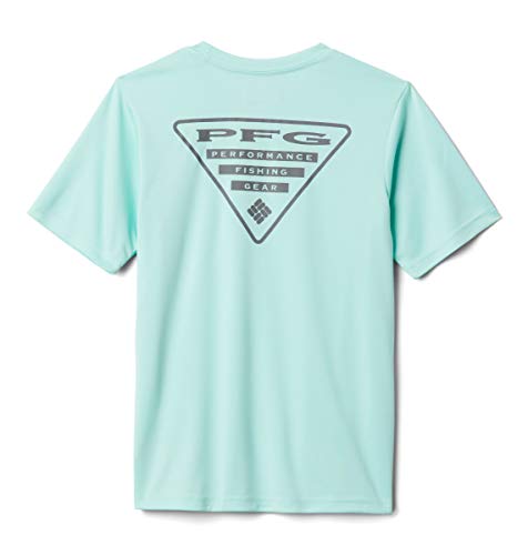 Columbia Toddler Boys PFG Offshore Short Sleeve Shirt, Mint Cay/City Grey PFG Triangle, 3T