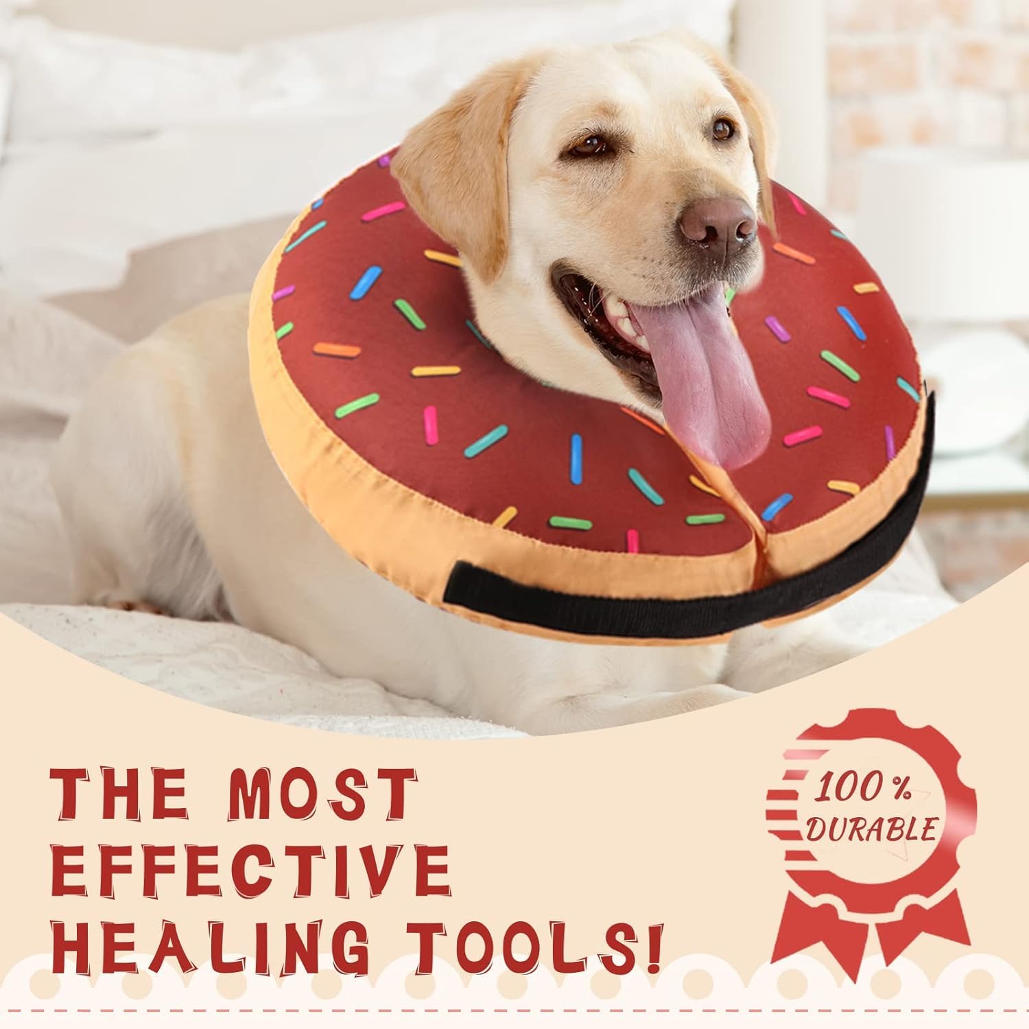 Inflatable Soft Dog Cone Collar for Small Medium Large Dogs & Cats Alternative After Surgery, Blow Up Pet Donut Neck Cone Prevent from Biting & Scratching, Comfy Adjustable Recovery Pillow Collarā¦