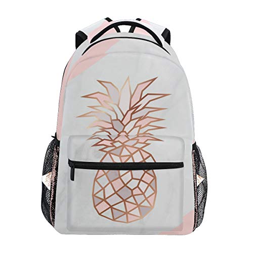 senya Pink Pineapple Backpack School Bag Travel Rucksack for Students Teen Girls