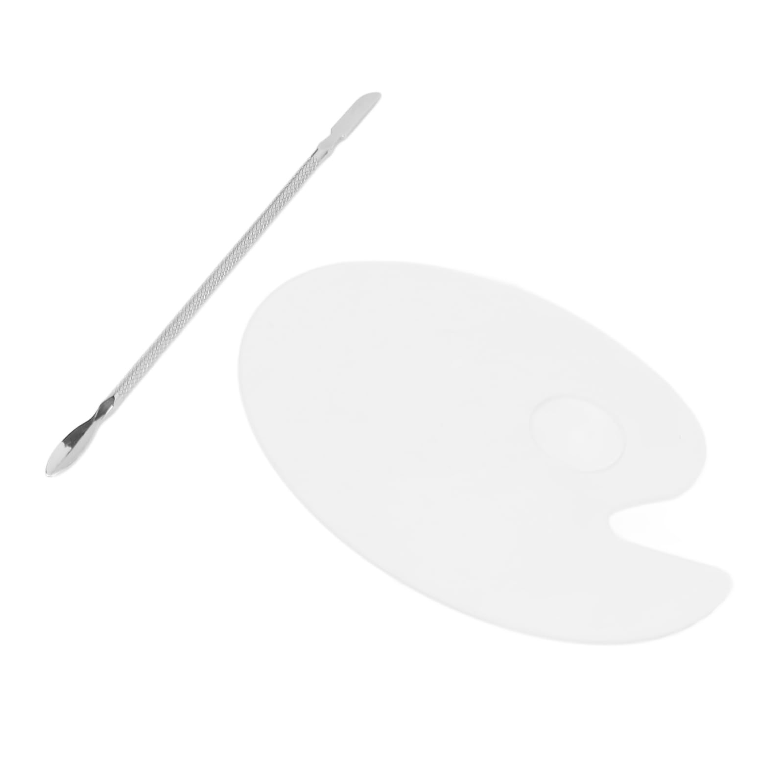 Clear Nail Palette Acrylic Makeup Mixing Tray with Spatula for Nail Art Durable and Lightweight