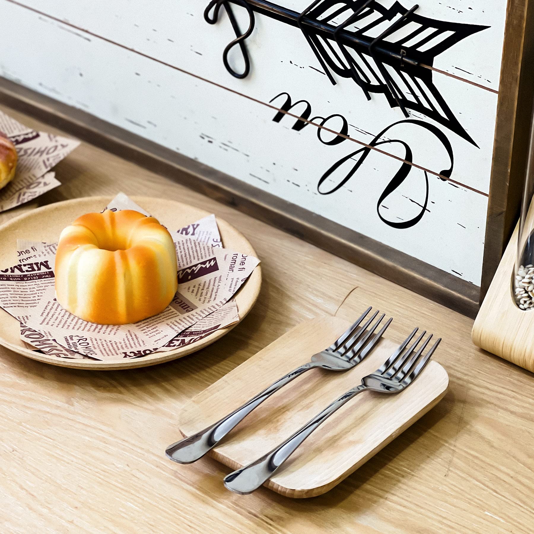 DAFU 18/10 Stainless SteelCake Cutting Set Mirror Polished Dishwasher Safe - Pack of 12 (Silver 8 Inches)