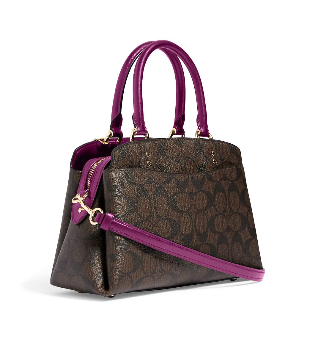 Coach Women's Mini Lillie Carryall, Brown/Dark Magenta