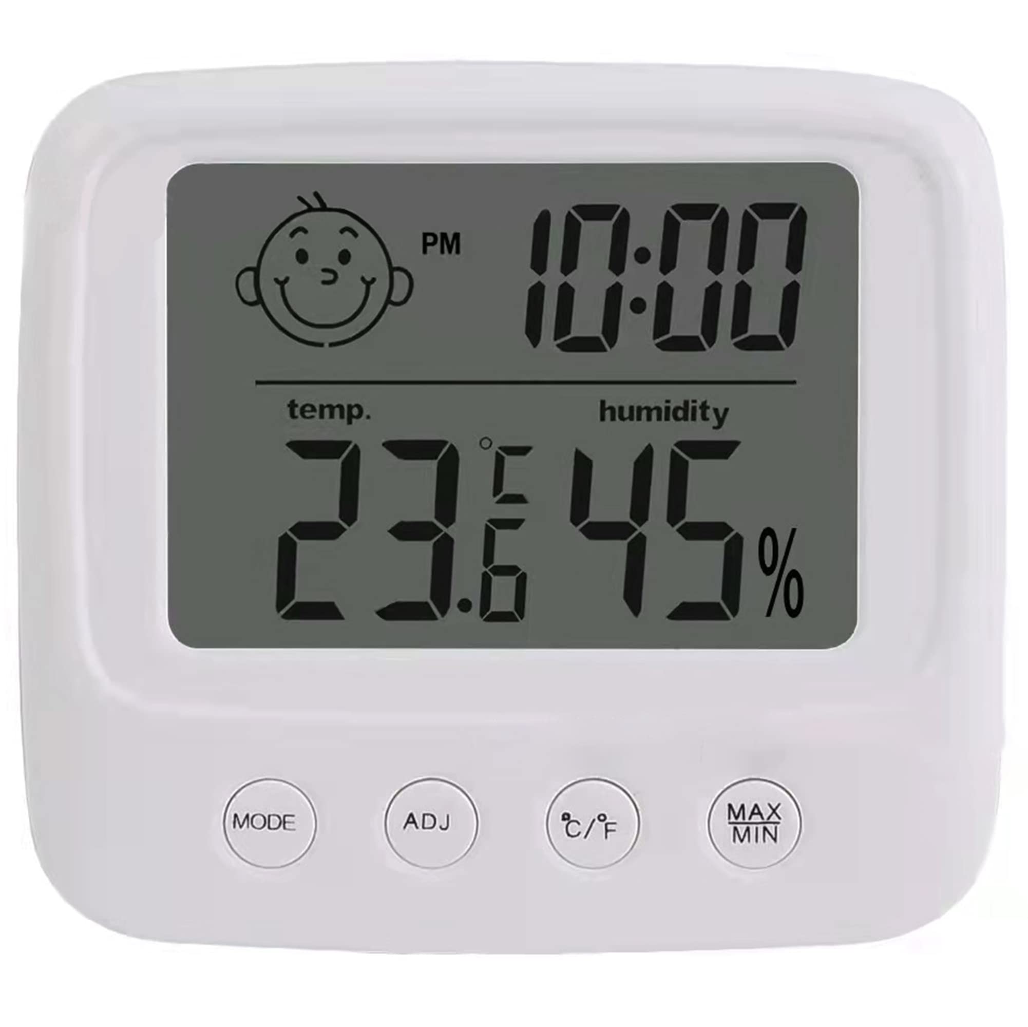 Digital Hygrometer Room Thermometer Room Humidity and Temperature Sensor Large LCD Display White