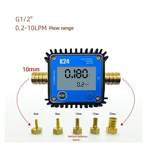Flow Control Meter G1/4" G1/2" Micro Flow Digital Display Meter, ar Flow Meter Gasoline Oil Hydraulic Oil Soy Oil Water 0.1-10L/min Used in Petroleum,Food, Etc. (Color : 0.2-10PLM,