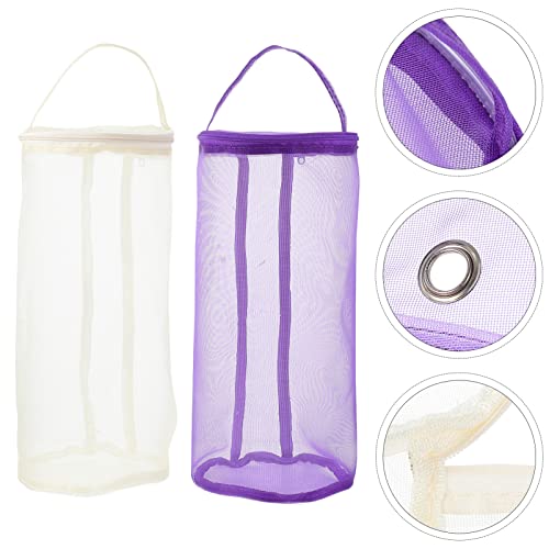 Travel Knitting Bag 2pcs Empty Yarn Storage Bags Portable Knitting Bag Mesh Yarn Case Organizer Crochet Thread Sewing Accessories Storage Tote Bag for Knitting Lovers Knitting Yarn Holder
