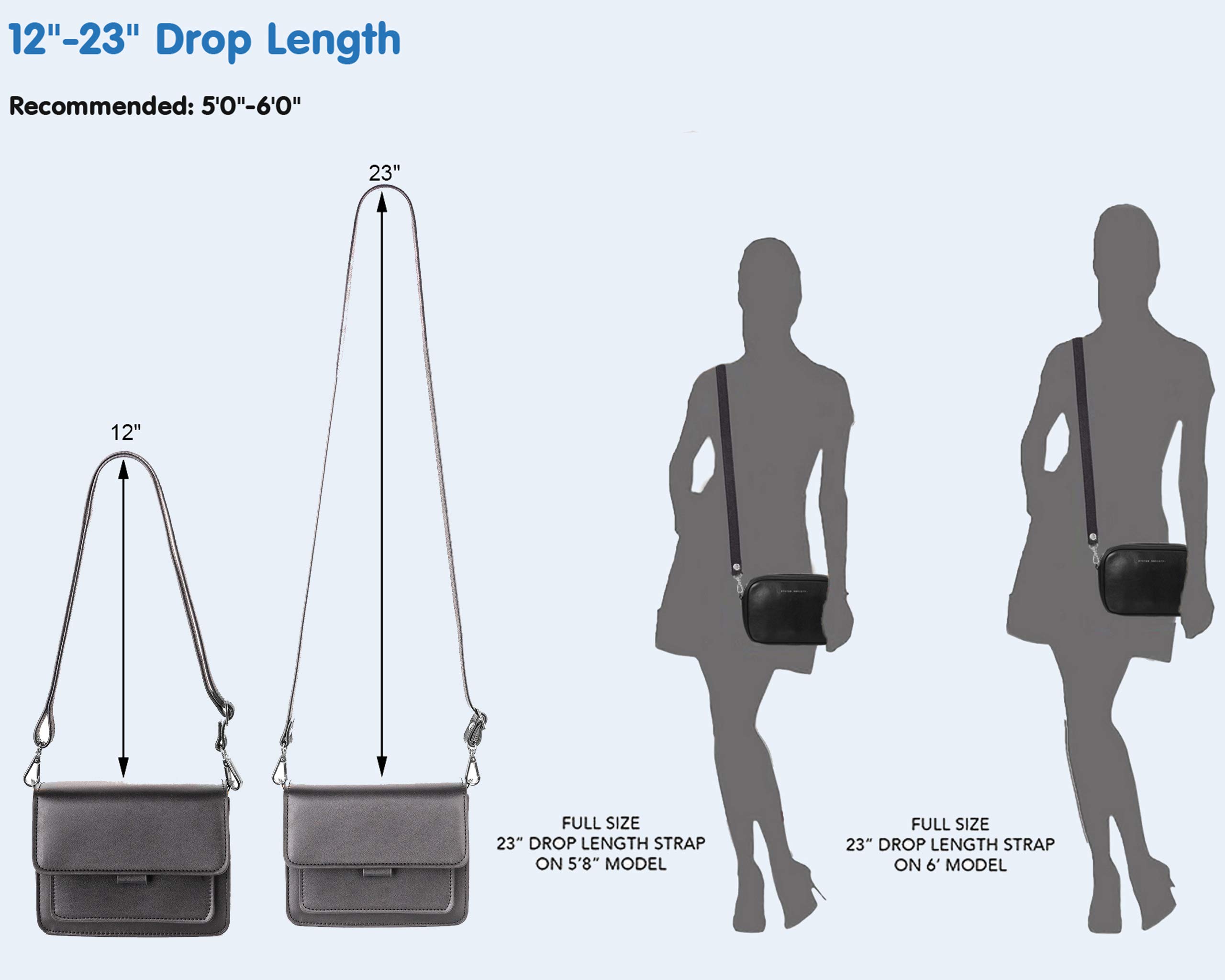 SeptCity Purse Strap Replacement, Genuine Leather Adjustable Crossbody Shoulder Straps For bags1.8 CM Width