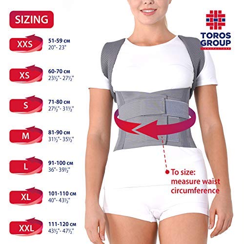 Comfort Posture Corrector and Back Support Brace / 100%-Cotton Liner X-Large Grey