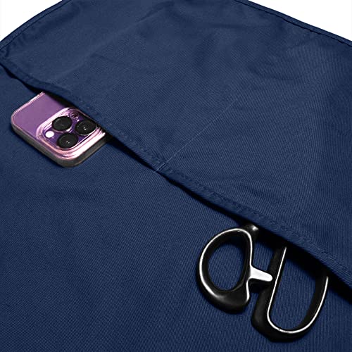 DALIX Cobbler Apron 2 Pockets Smock Chef 28.5" x 18.5" Poly Cotton Navy Blue
