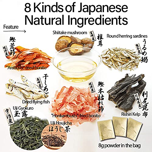 Dashi Stock (dashi broth, dashi packet), Umami dashi Soup Stock, Use 7carefully selected ingredients, made in Japan, 8g×15pacs【YAMASAN】