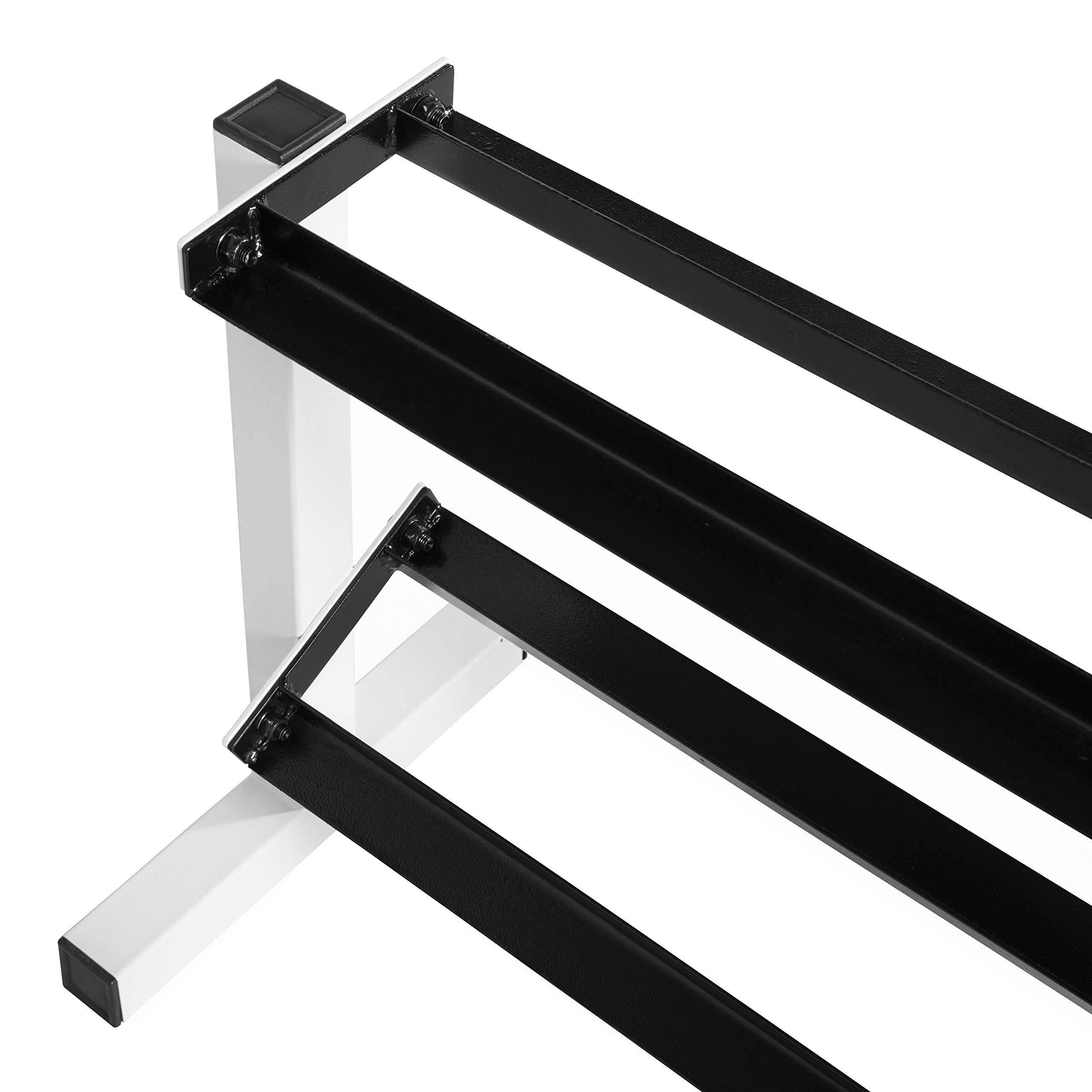 CAP Barbell 150 Pound Coated Hex Dumbbell Set with 2-Tier 24-Inch Rack