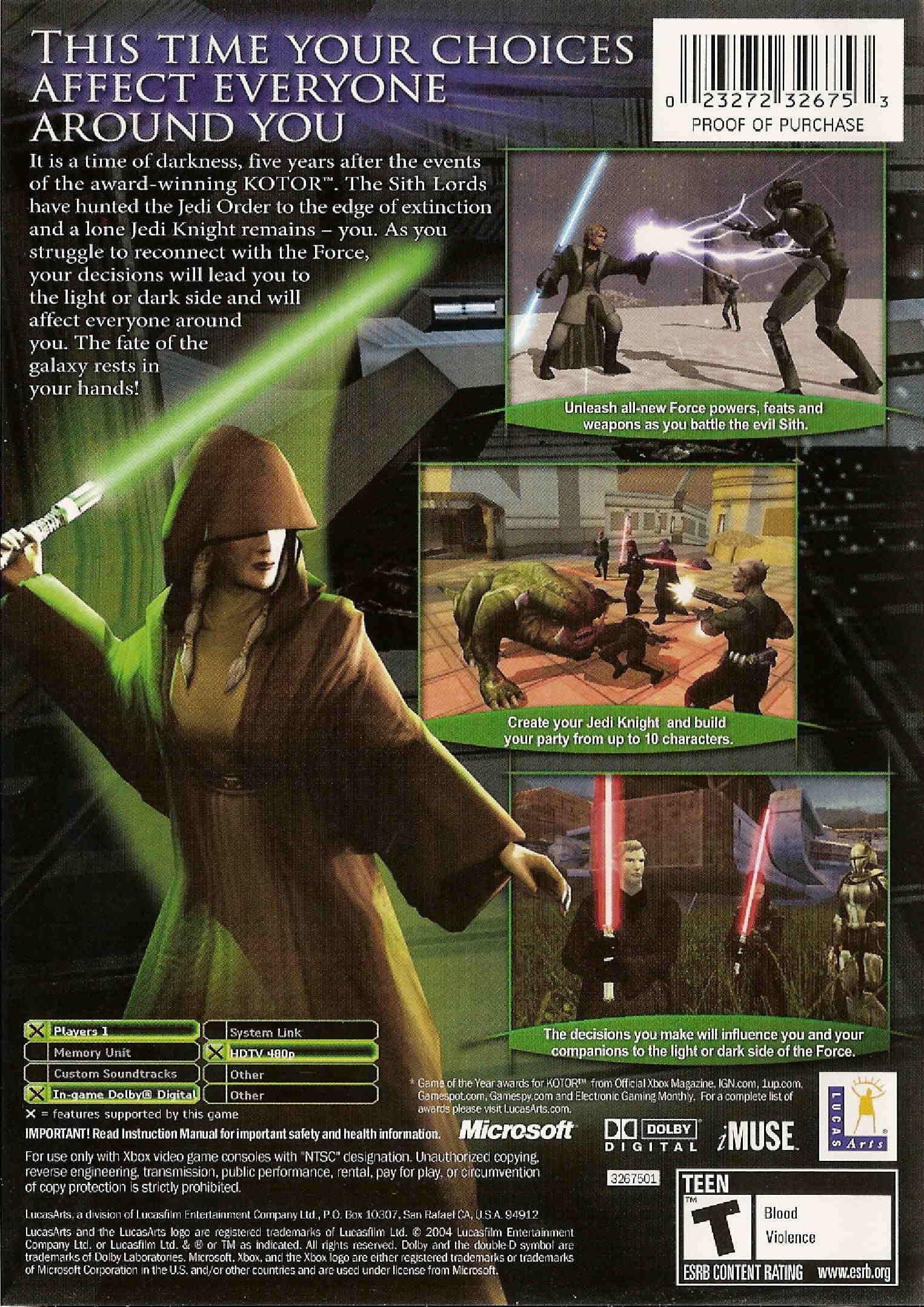 Star Wars Knights of the Old Republic II: The Sith Lords (Renewed)