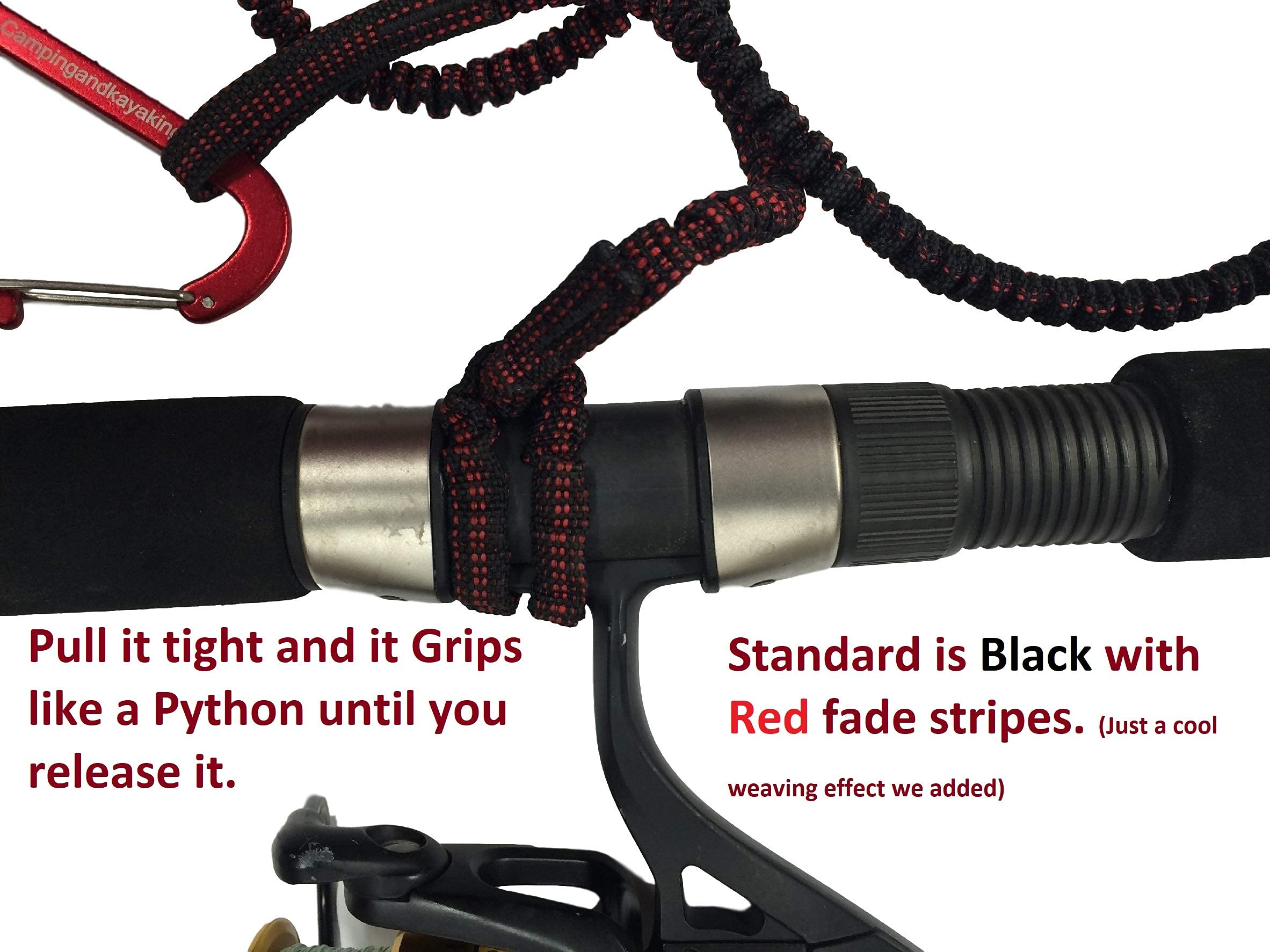 Cinch-Lock Pro Paddle Leash - Rod Leash. The latest in gear attachment technology, Cinch-Lock Webbing. Grips like a Python. Made in the USA, Serious Gear for the Serious Kayaker 2pk, just 6.50 each