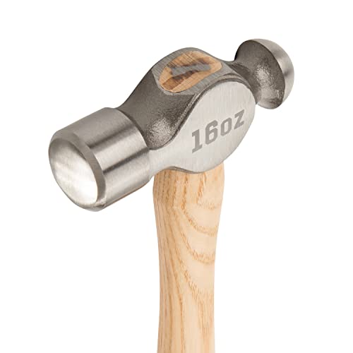 ESTWING Ball Peen Hammer - 16 oz Metalworking Tool with Forged Steel Head & Hickory Wood Handle - MRW16BP