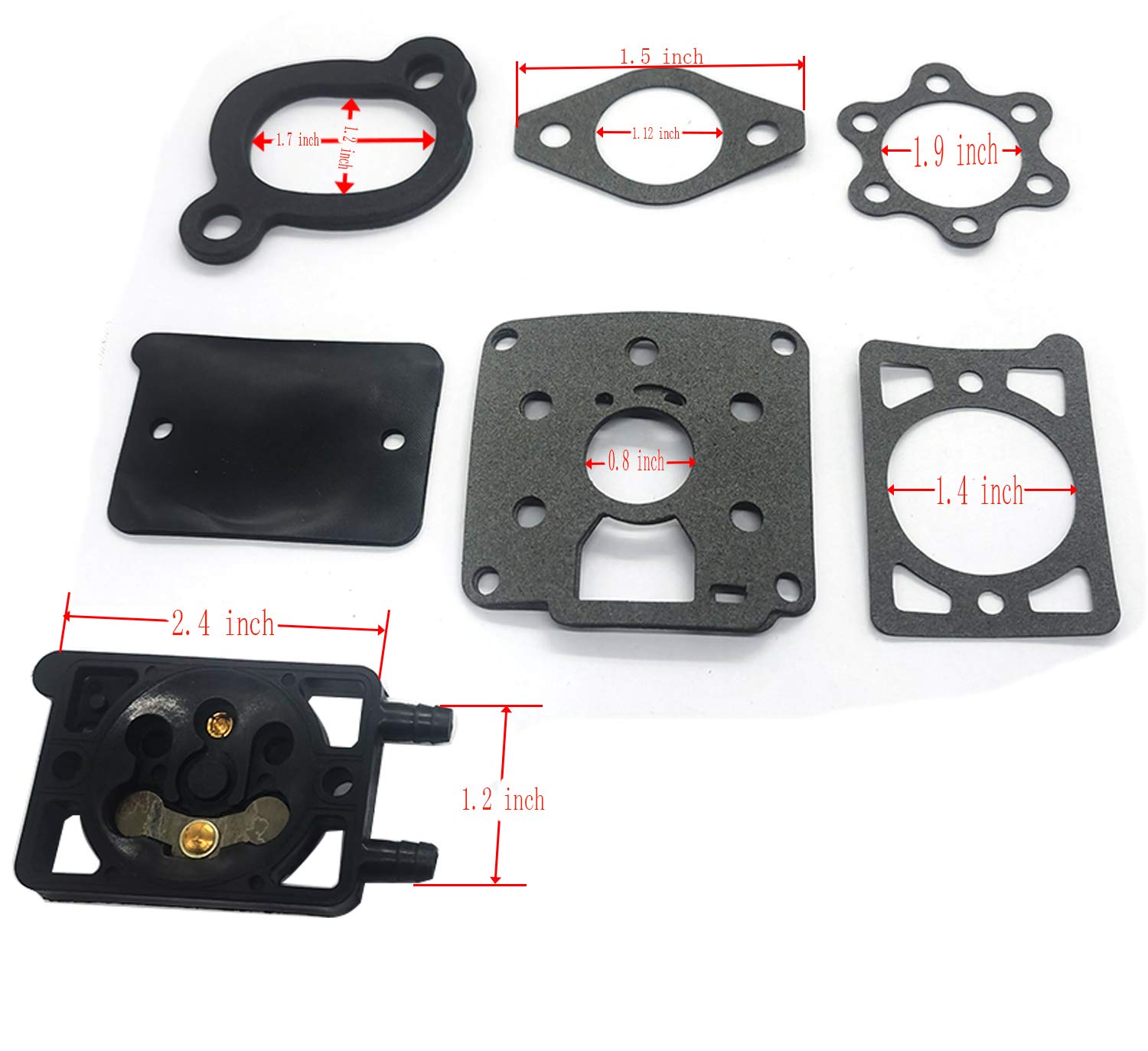 Carburetor Kit fits ONAN Engine Model DD11 DD13 DD15 With Fuel Pump BF BG B43M B48M Replaces Onan Kit 142-0570