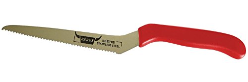 Vegetable/Fruit/Bread Knife - Stainless Steel 5" Blade Kitchen Knive Cutlery, Elevated Handle … (Red)