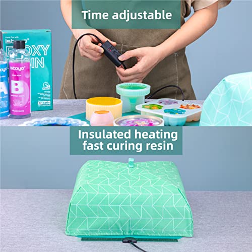 ISTOYO Resin Heating Mat, Resin Molds Heating Pad, Resin Curing Machine, Epoxy Resin Dryer with Time Adjustment Function for Epoxy Molds, Resin Supplies, Silicone Molds