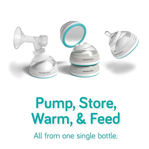 Nanobebe Breastmilk Baby Bottle Bundled with Travel Cooler, Grey Breast Milk Bottle 3-Pack (5oz) and Travel Cooler Bag, Ice Pack Included (12 Items)