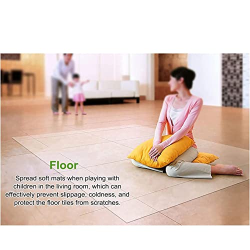 Clear PVC Desk Chair Mat 2.0mm PVC Floor Protection Pad Door Mat,Household Waterproof Non-slip Mat,for Hard Floors Table Cloth Protector, 40/50/60/70/80/90/100/110/120cm wide,100-500cm for Office & Ho