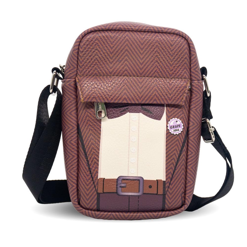 Disney Bag, Cross Body, Pixar, Up, Carls Suit Character Close Up, Brown, Vegan Leather