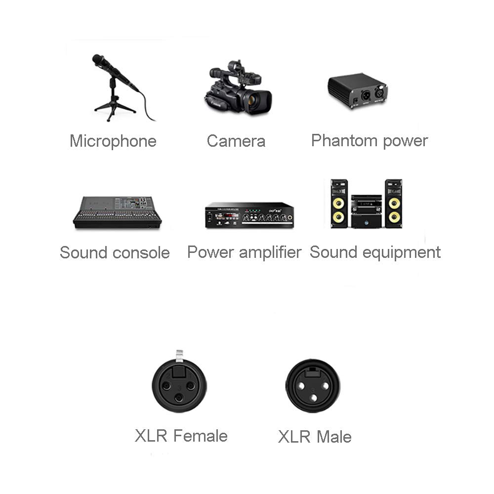 SKW Single OFC Balanced XLR Male to XLR Female 3 PIN Microphone Cable (3.2ft, 1M)