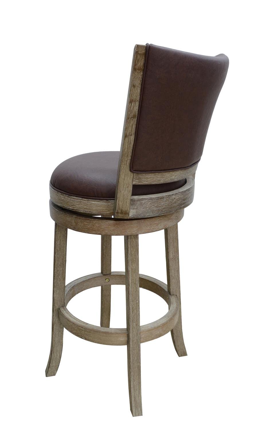 Boraam Toledo Wire-Brush Swivel Stool, 29-Inch, Weathered-White Wire-Brush and Dark Mocha