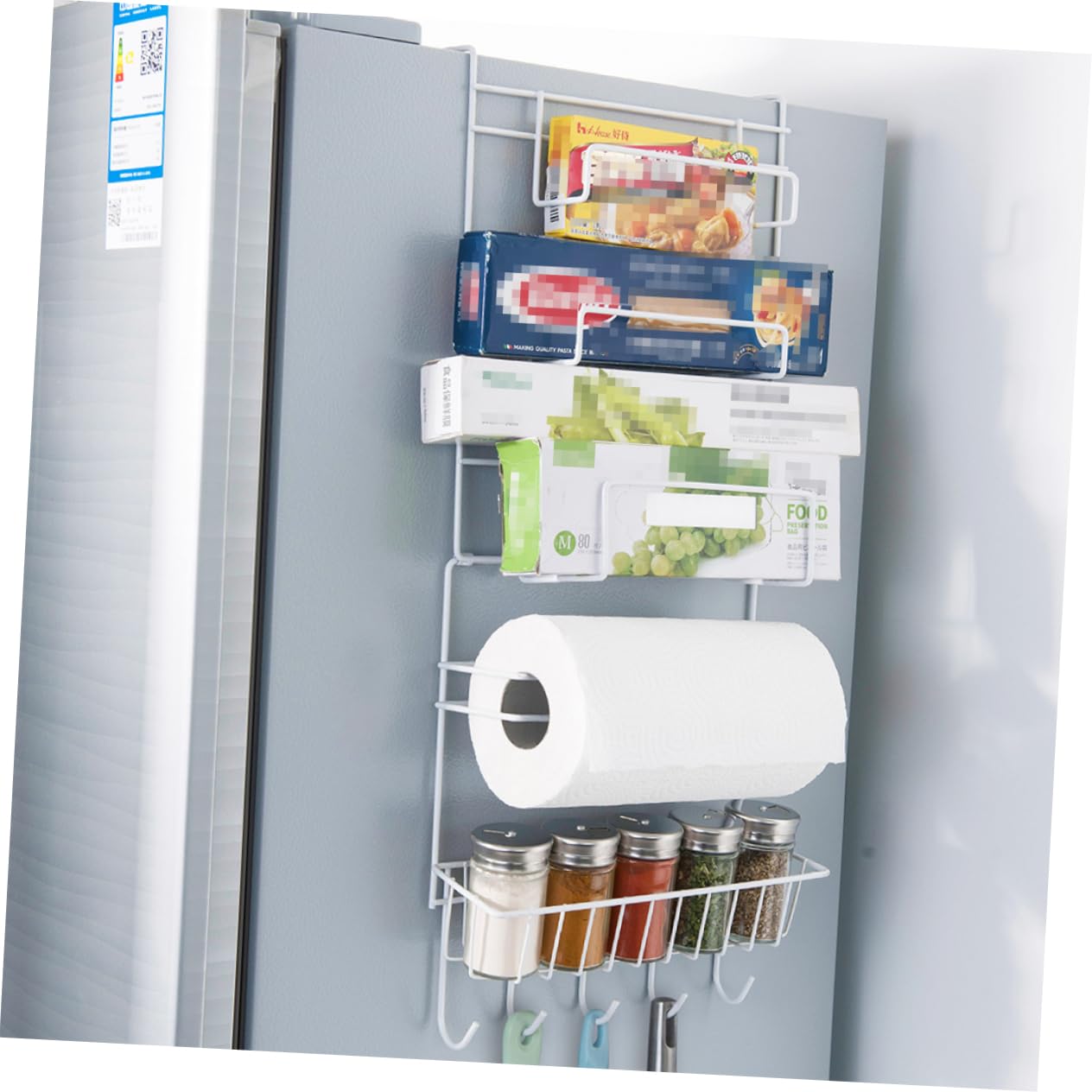 MAGICLULU Refrigerator Side Wall Shelf Multi-layer Storage Holder Copper Storage Rack Refrigerator Storage Rack Refrigerator Hanging Rack Foldable Storage Rack