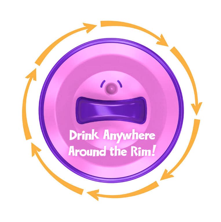 Playtex Baby Stage 2 Spoutless 360 Drinking Cups, Ages 1+, Leakproof, Spill Proof, Pink and Purple, 10 Ounce, 2 Count