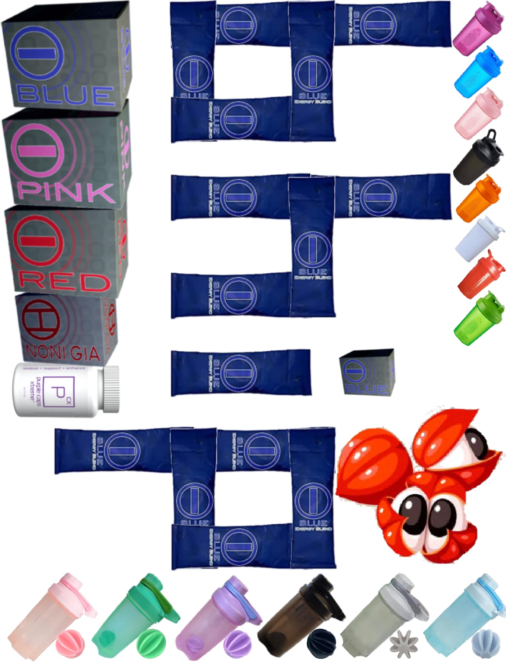 EBAT Sales - bHIP Red for Men(Perfect to Support iBlue & Noni Gia),1 Box of 30 Individual Sachets w. A Shaker Cup (Color May Vary)