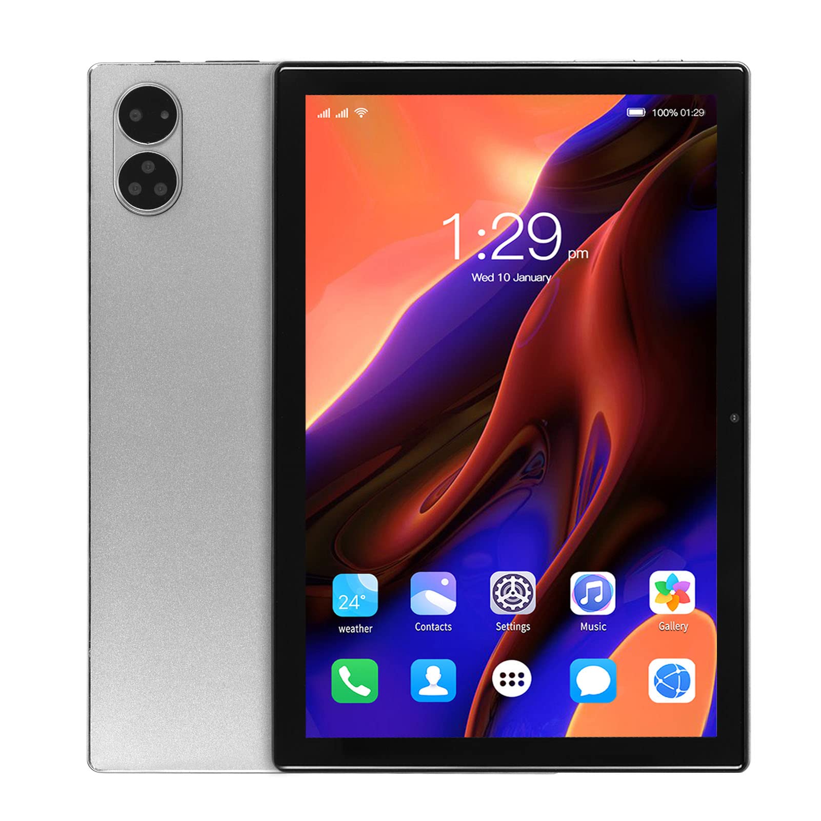 DAUERHAFT 10. 1 Inch Tablet, 4G Calling 8GB RAM 256GB ROM 8 Core CPU Tablet 2 in 1 100‑240V for Study (US Plug)