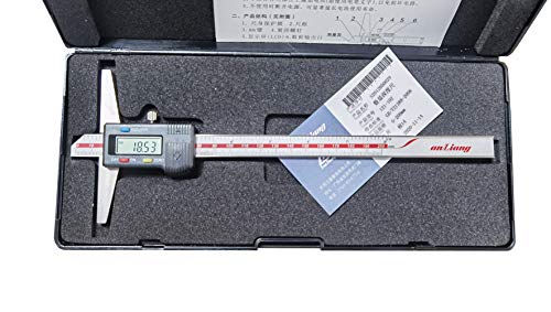 GLTL General Tools Depth Gauge Vernier Caliper,0-6"/150mm,0-8"/200mm,0-12"/300mm (Digital 0-200mm)