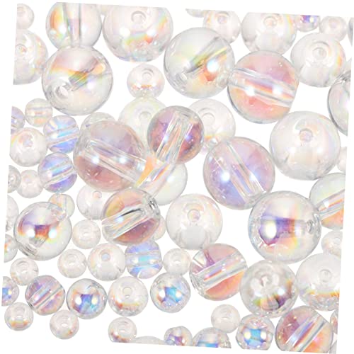 Garneck 100pcs Transparent Ab Colored Beads Assorted Glass Beads Faceted Glass Beads Kit Kats in Bulk Beads for Bracelets Making Faceted Rondelle Beads Gemstones and Crystals Shiny Beads